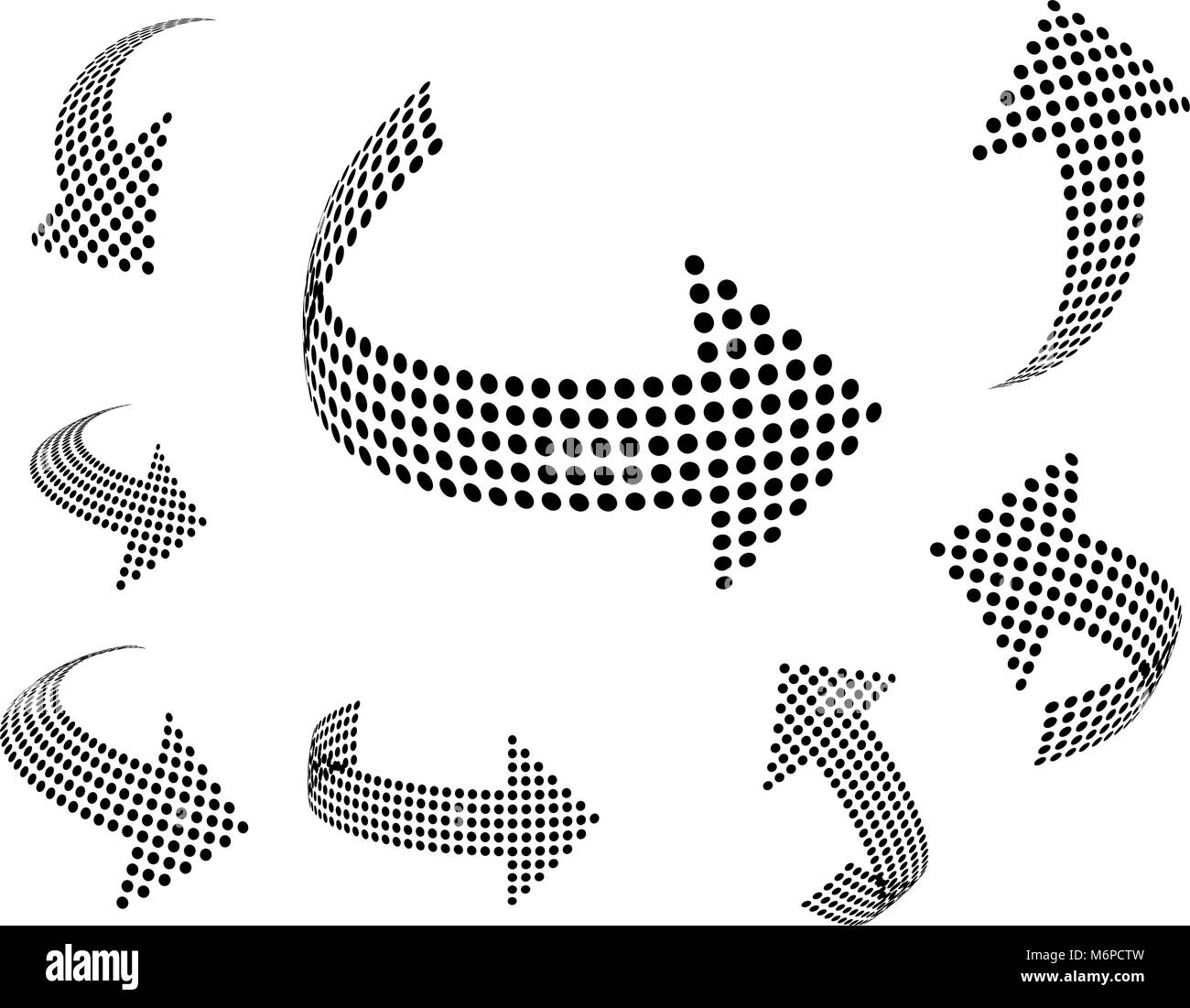 Dotted arrow icons Cut Out Stock Images & Pictures - Alamy