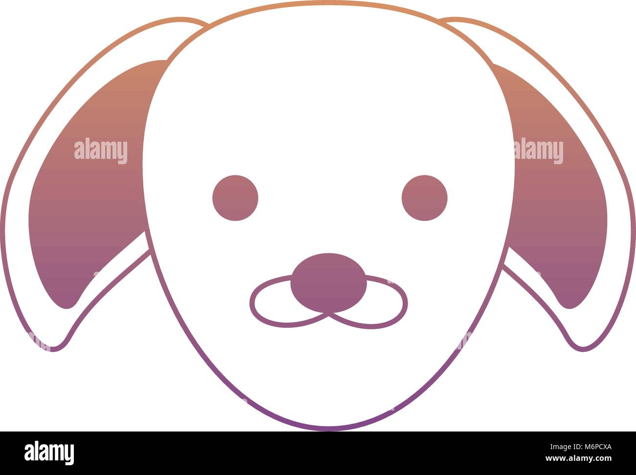 cute dog face icon over white background, colorful design vector ...