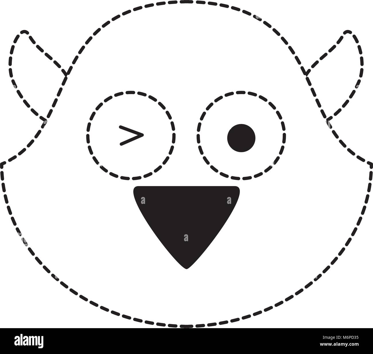 cute bird face icon over white background, vector illustration Stock ...