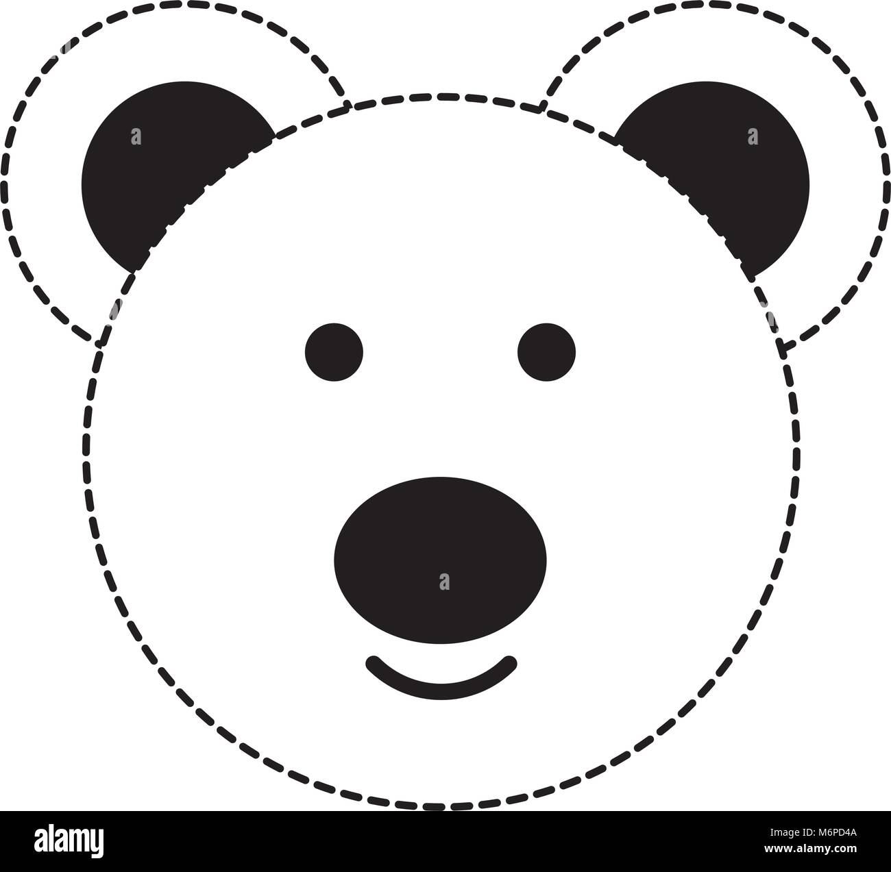 cute bear face icon over white background, vector illustration Stock ...