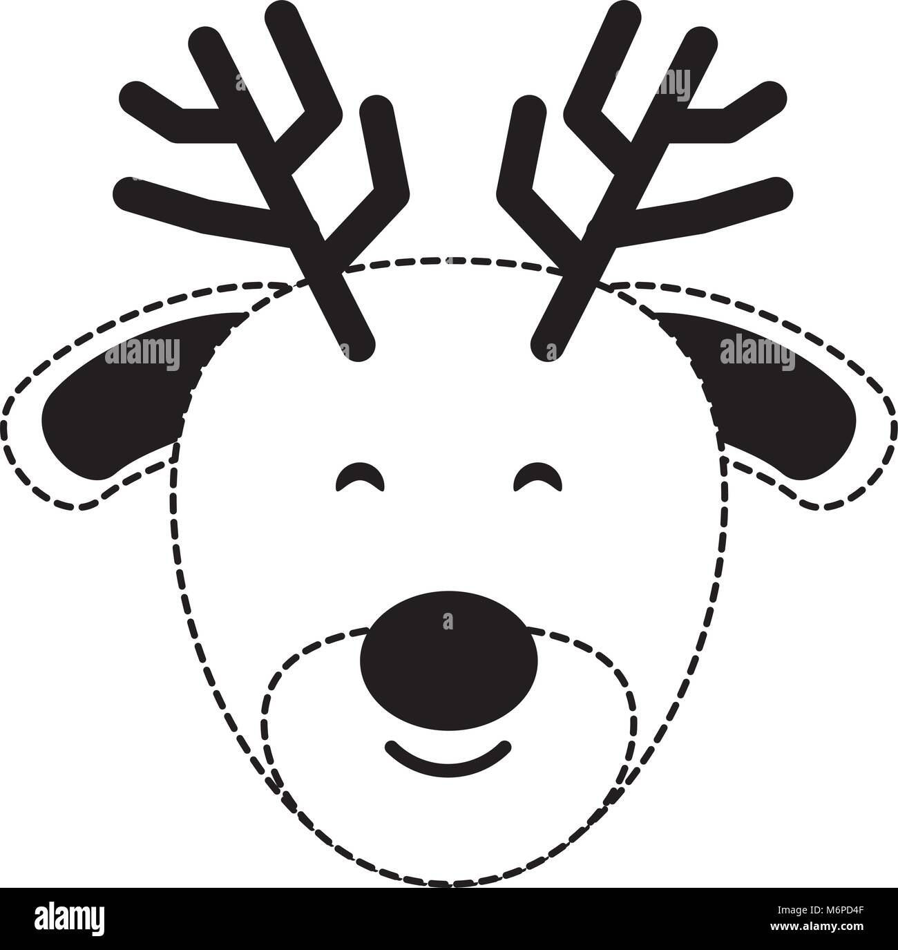 Cute reindeer icon over white background, vector illustration Stock ...
