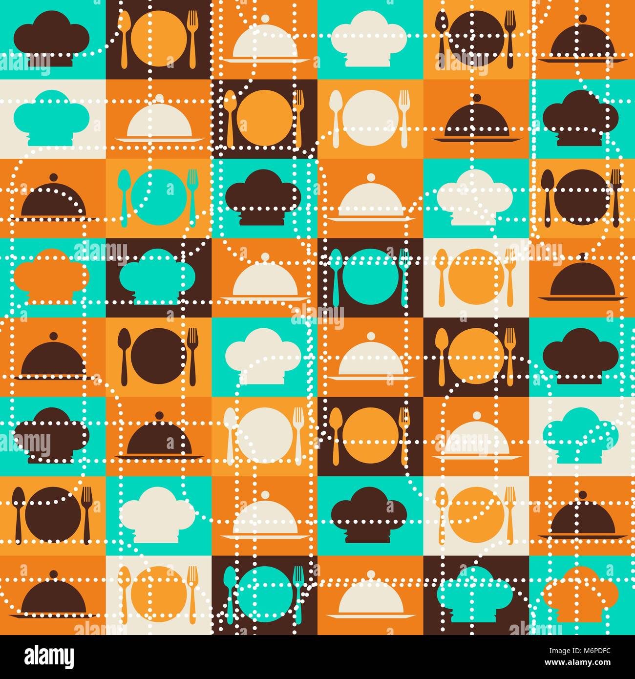 Seamless retro kitchen pattern Stock Vector Image & Art - Alamy