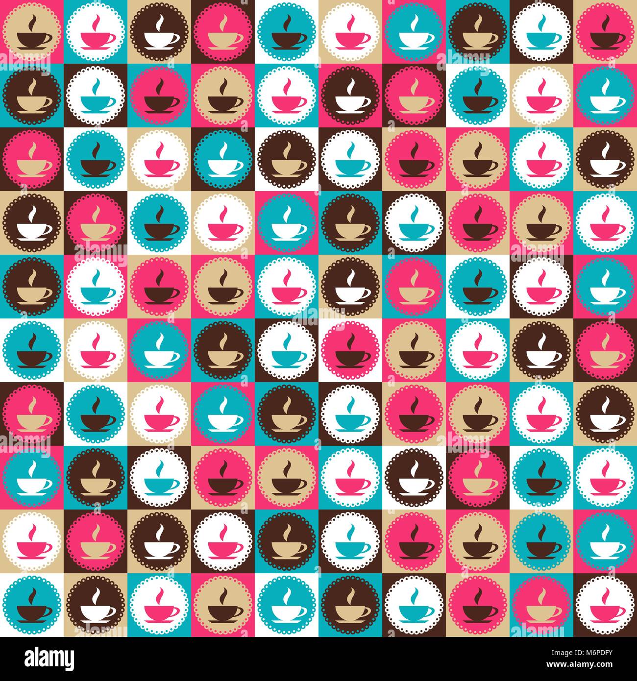 Retro coffee pattern hi-res stock photography and images - Alamy