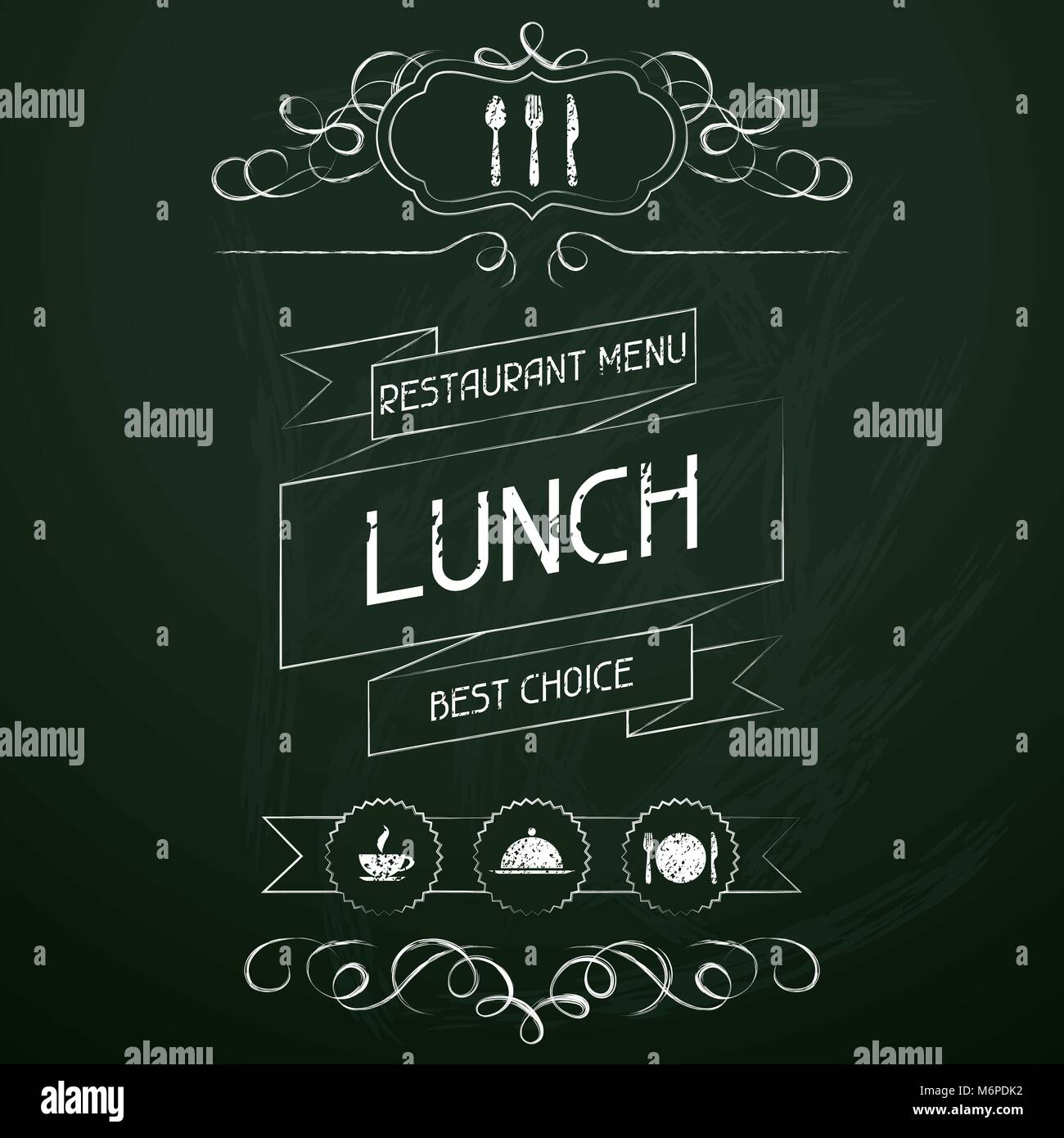 Lunch on the restaurant menu chalkboard Stock Vector Image & Art - Alamy