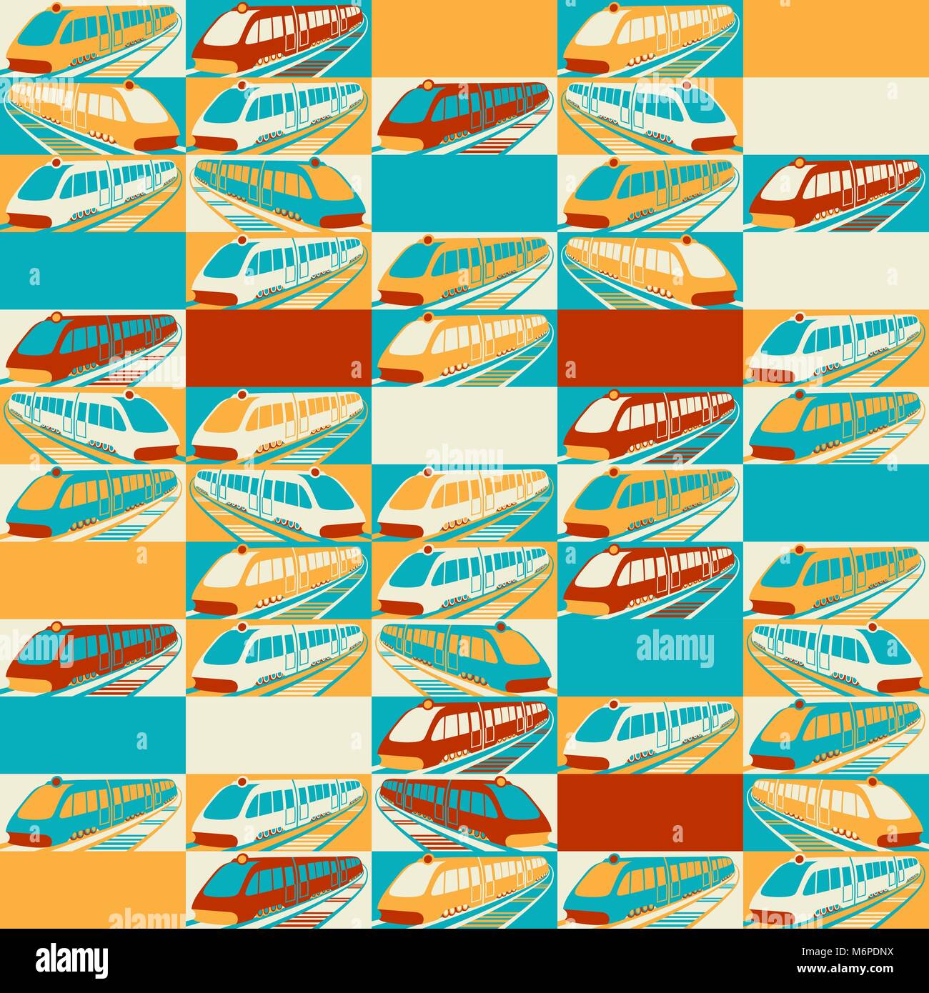 Retro seamless travel pattern of trains Stock Vector Image & Art - Alamy
