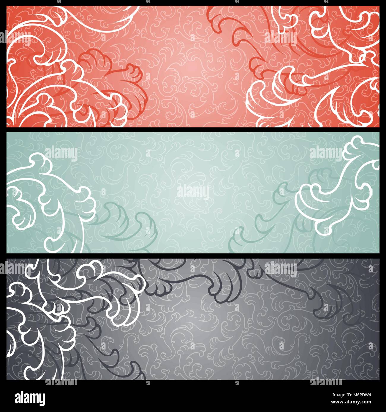 Banners with floral pattern in retro style Stock Vector Image & Art - Alamy