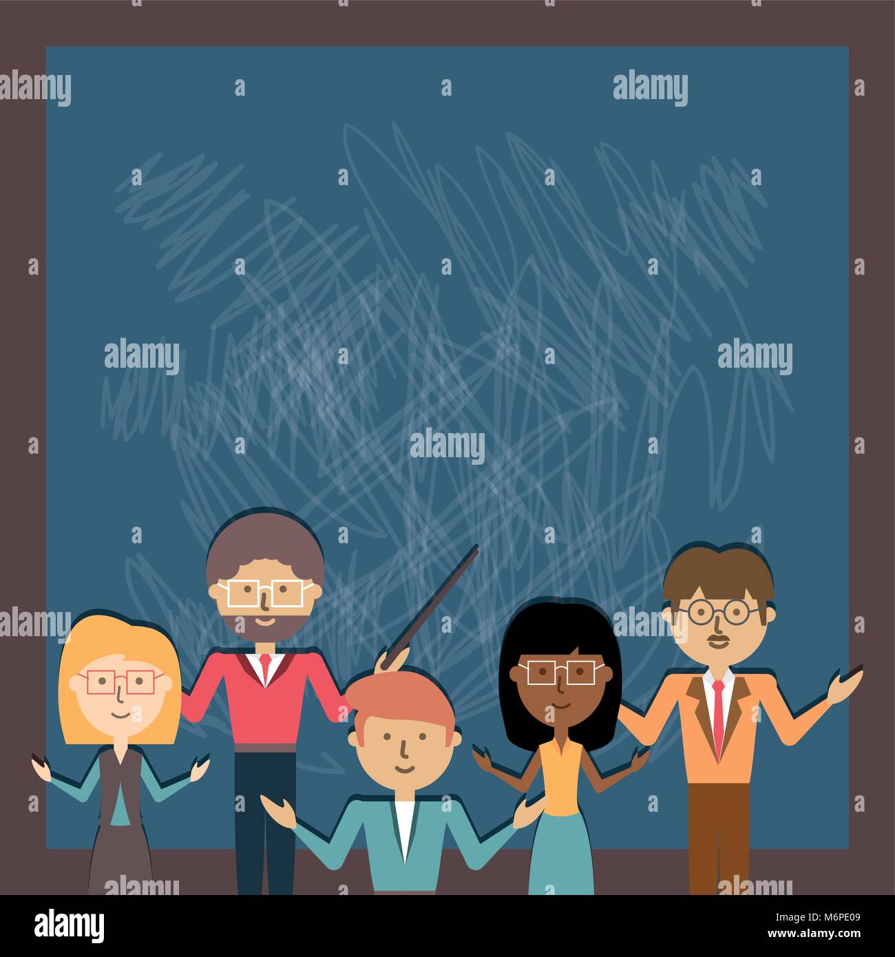 Cartoon teachers at the board, colorful design. vector illustration ...