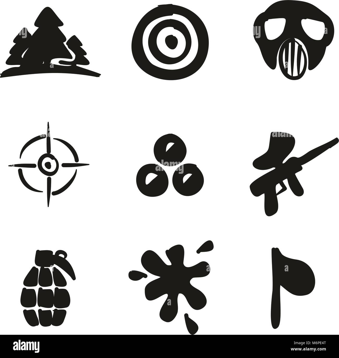 Paintball Icons Freehand Fill Stock Vector Image & Art - Alamy