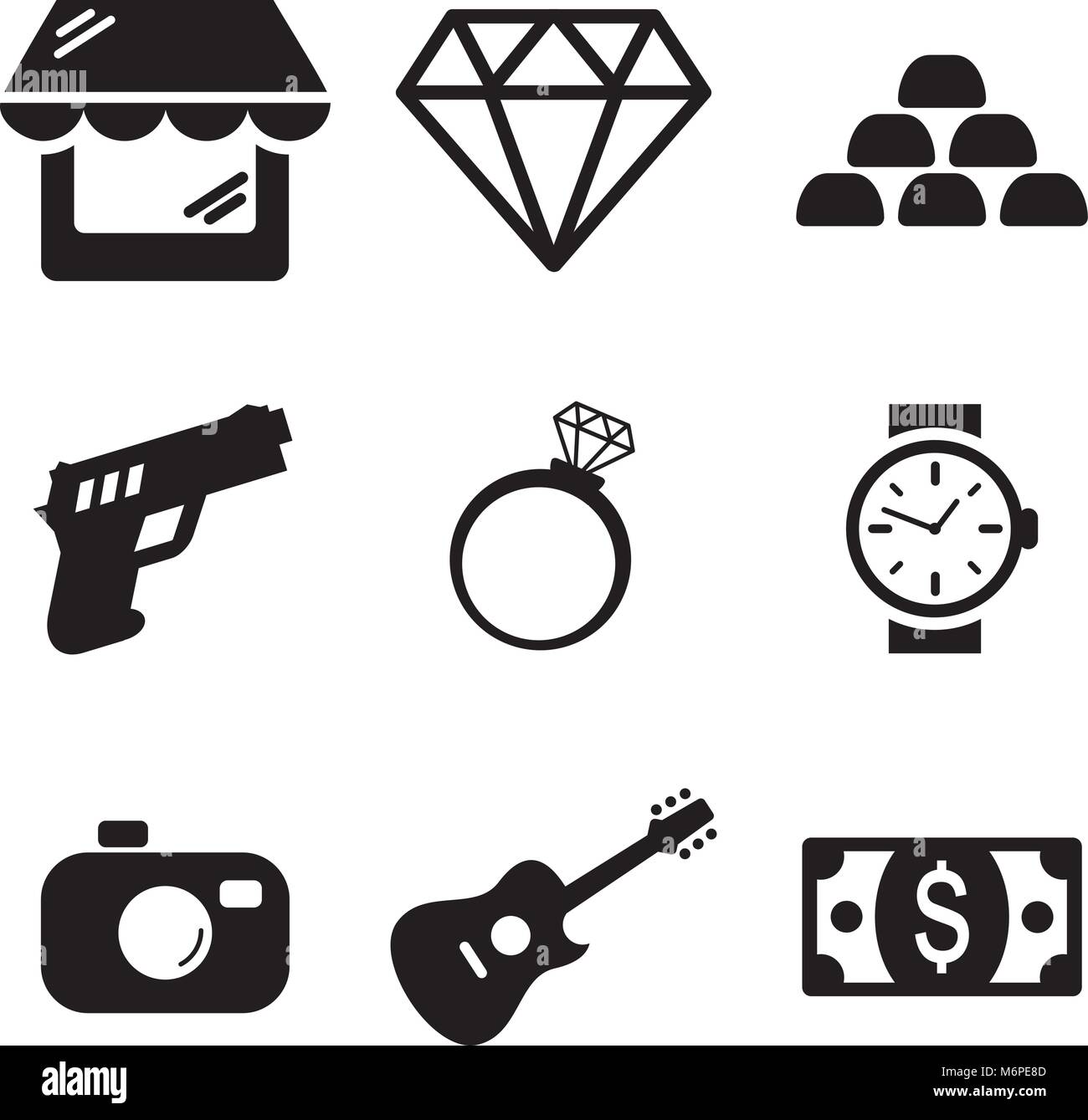 Gold and silver pawn shop Stock Vector Images - Alamy