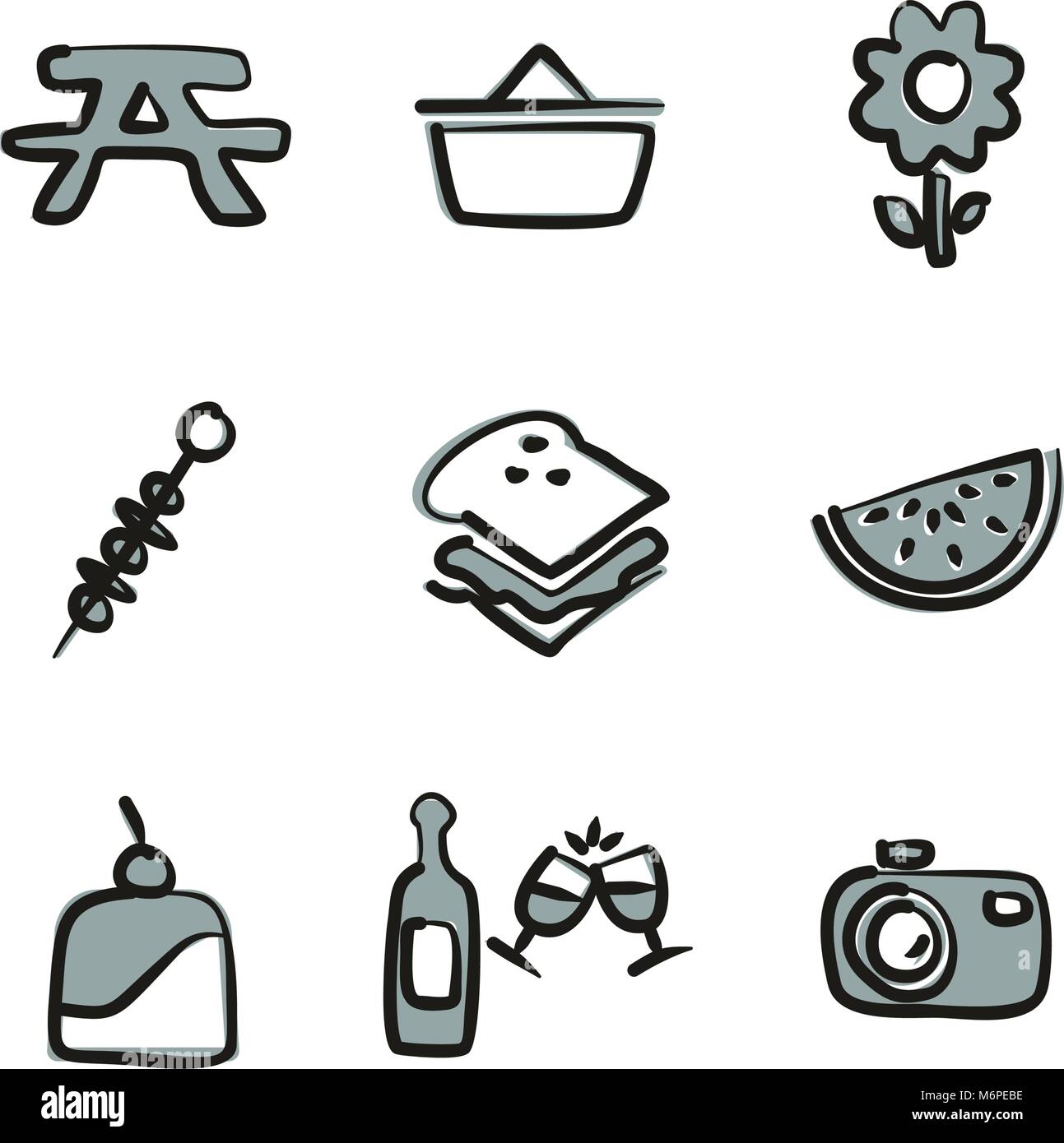 Wood bench color line Stock Vector Images - Alamy