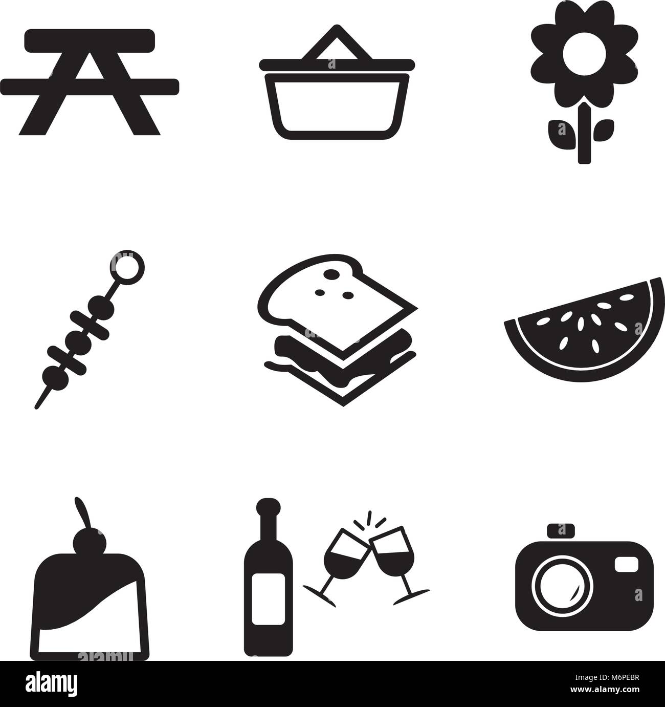 Picnic icons Stock Vector Images - Alamy