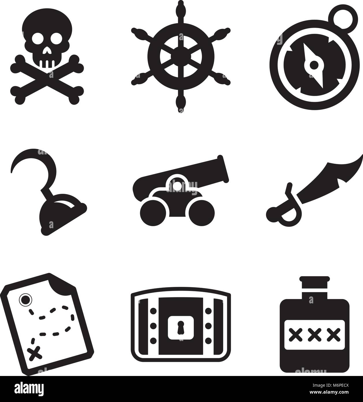 Pirate icons hi-res stock photography and images - Alamy