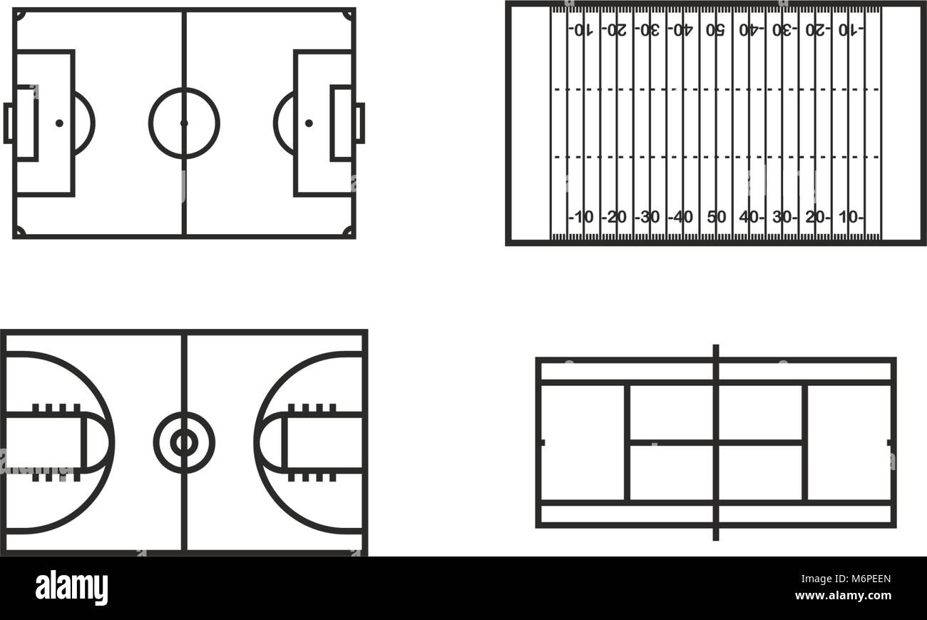 Playing Fields Icons Set 1 Stock Vector Image & Art - Alamy