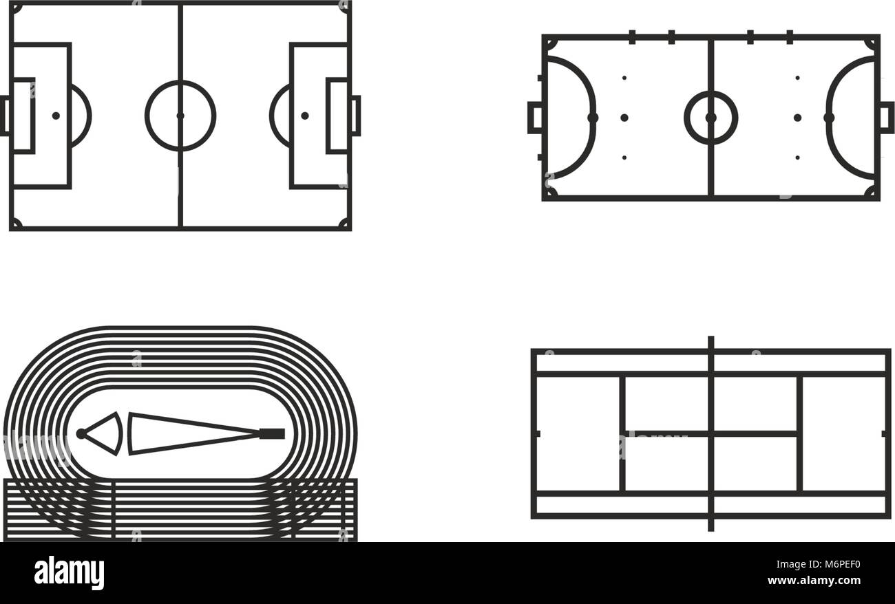 Playing Fields Icons Set 6 Stock Vector Image & Art - Alamy