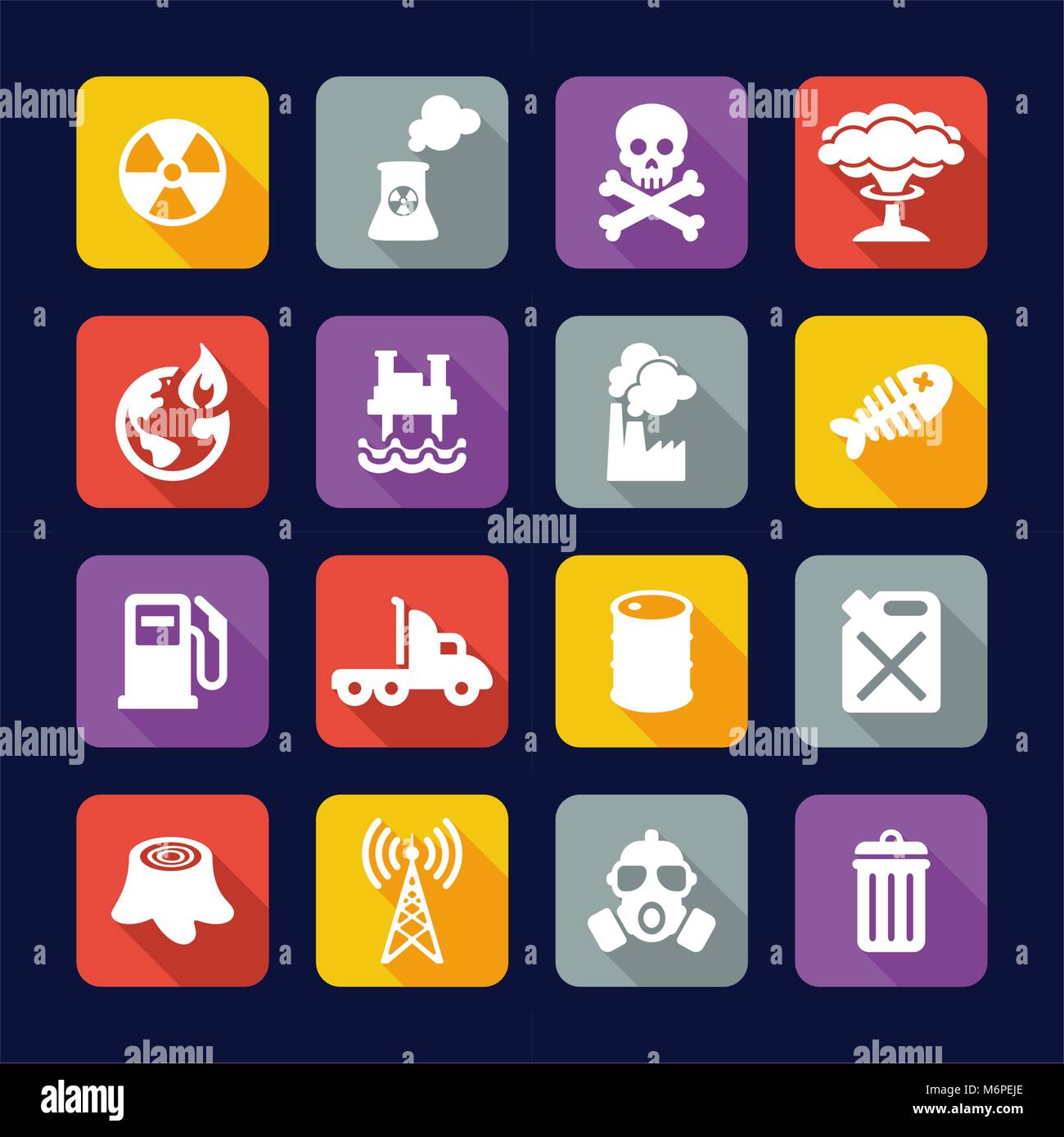 Pollution Icons Flat Design Stock Vector Image & Art - Alamy