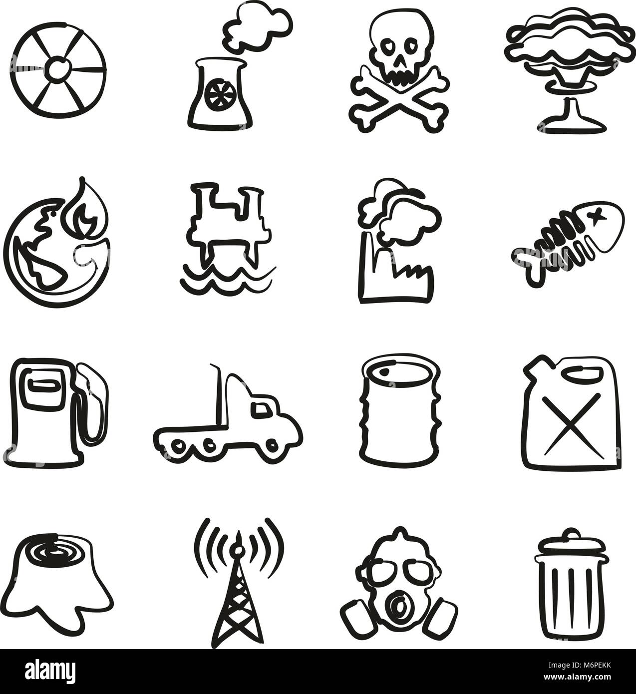 Pollution Icons Freehand Stock Vector Image & Art - Alamy