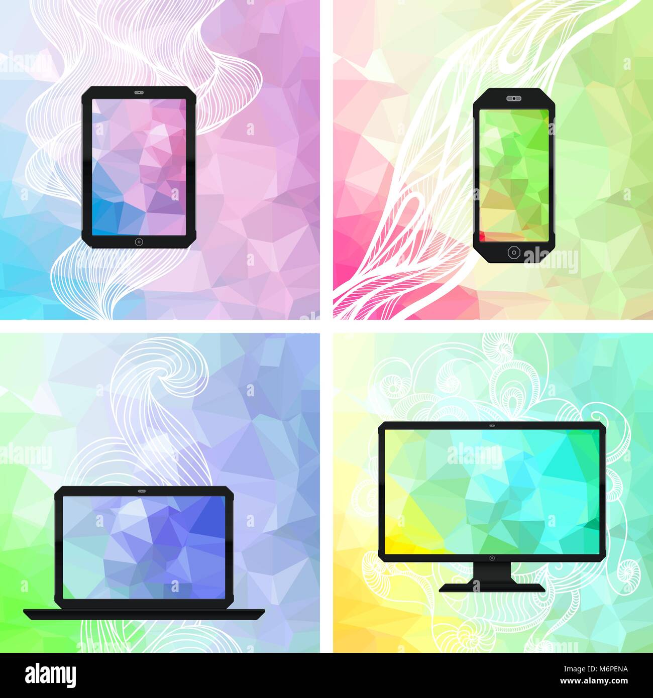 Mobile devices and work Stock Vector Images - Alamy