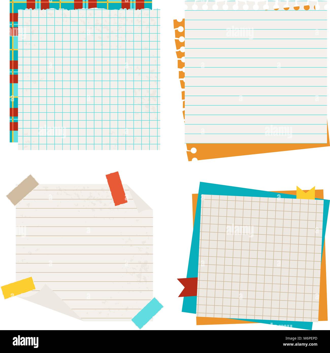 School and education background with sticky papers Stock Vector Image ...