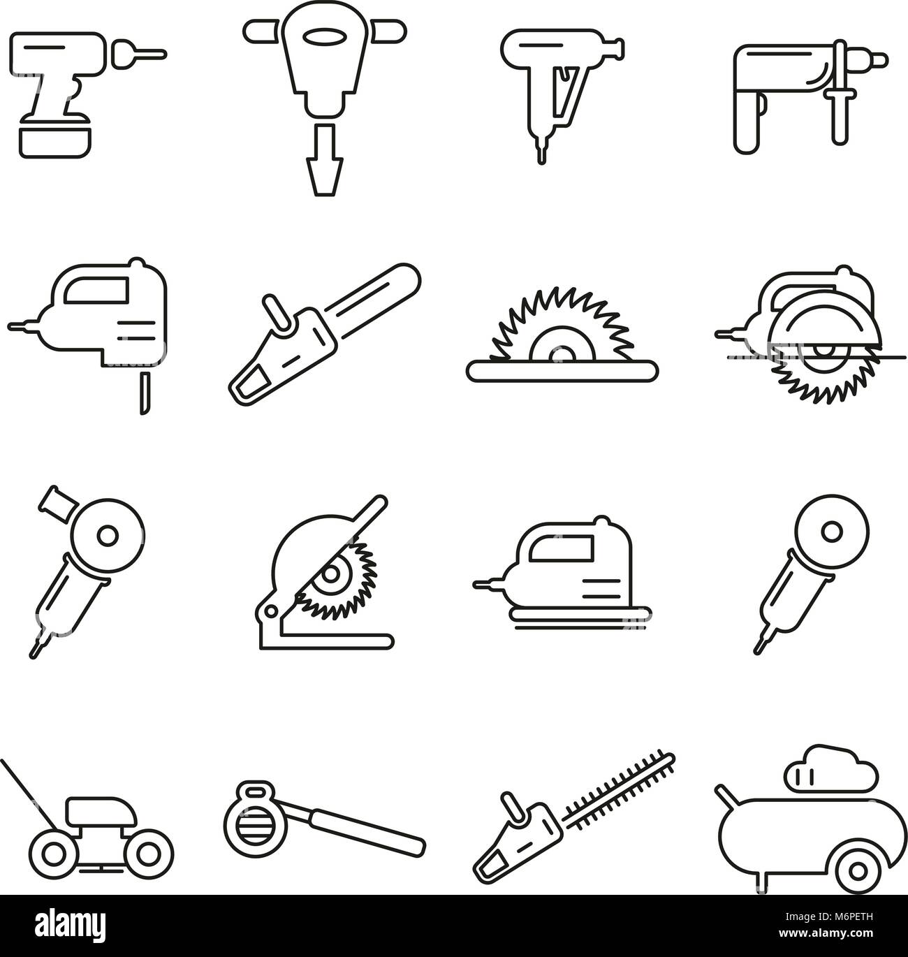 Power Tools or Electric Tools Icons Thin Line Vector Illustration Set ... Power Tools or Electric Tools Icons Thin Line Vector Illustration Set ...