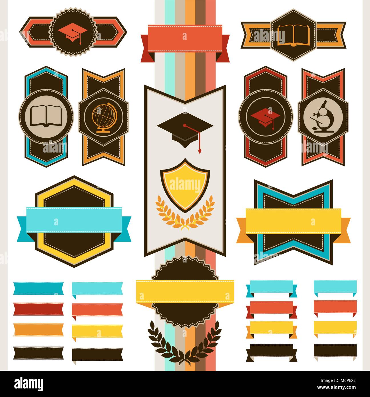 School education badges and ribbons Stock Vector Image & Art - Alamy