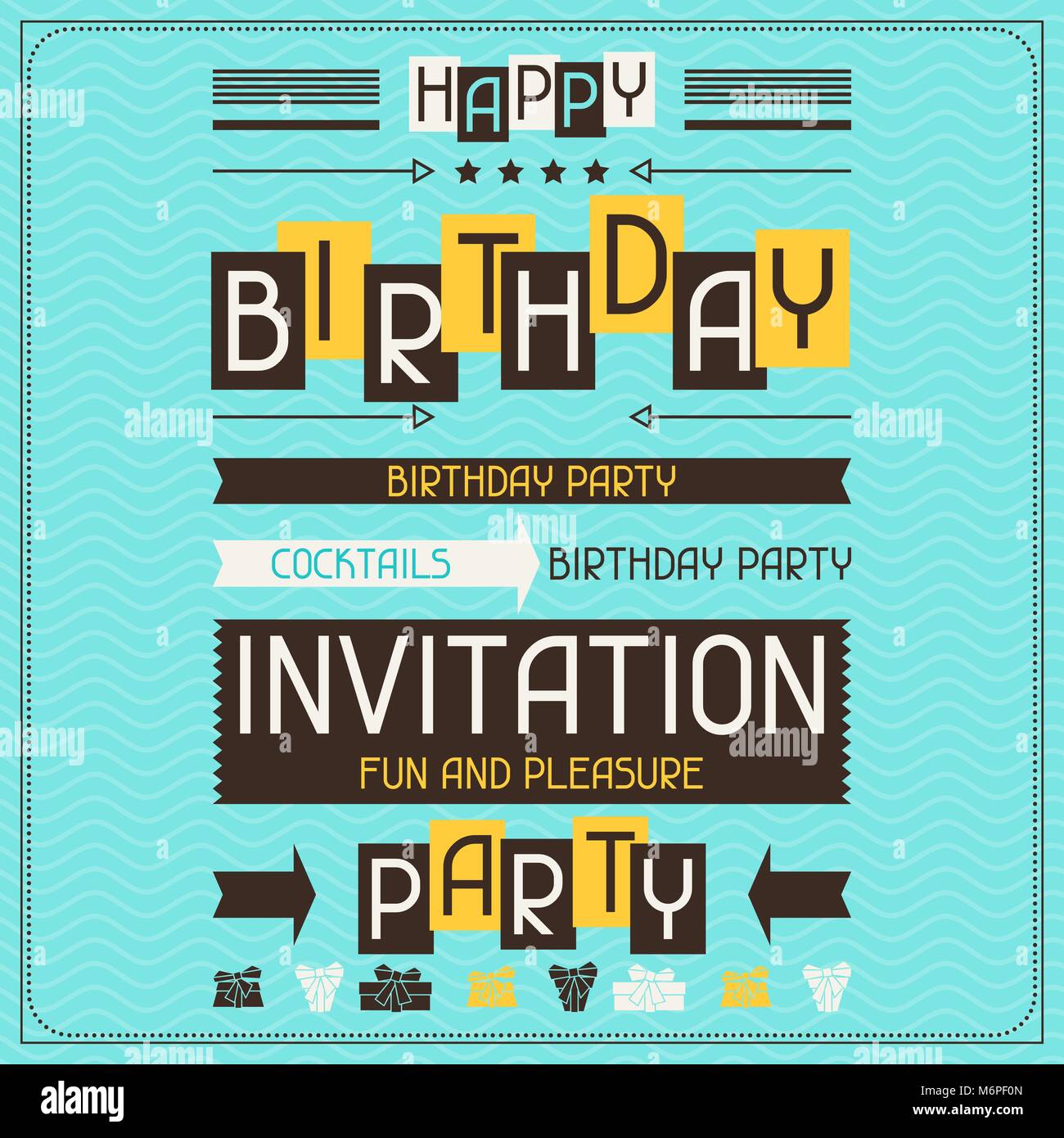 Invitation card for birthday in retro style Stock Vector Image & Art ...