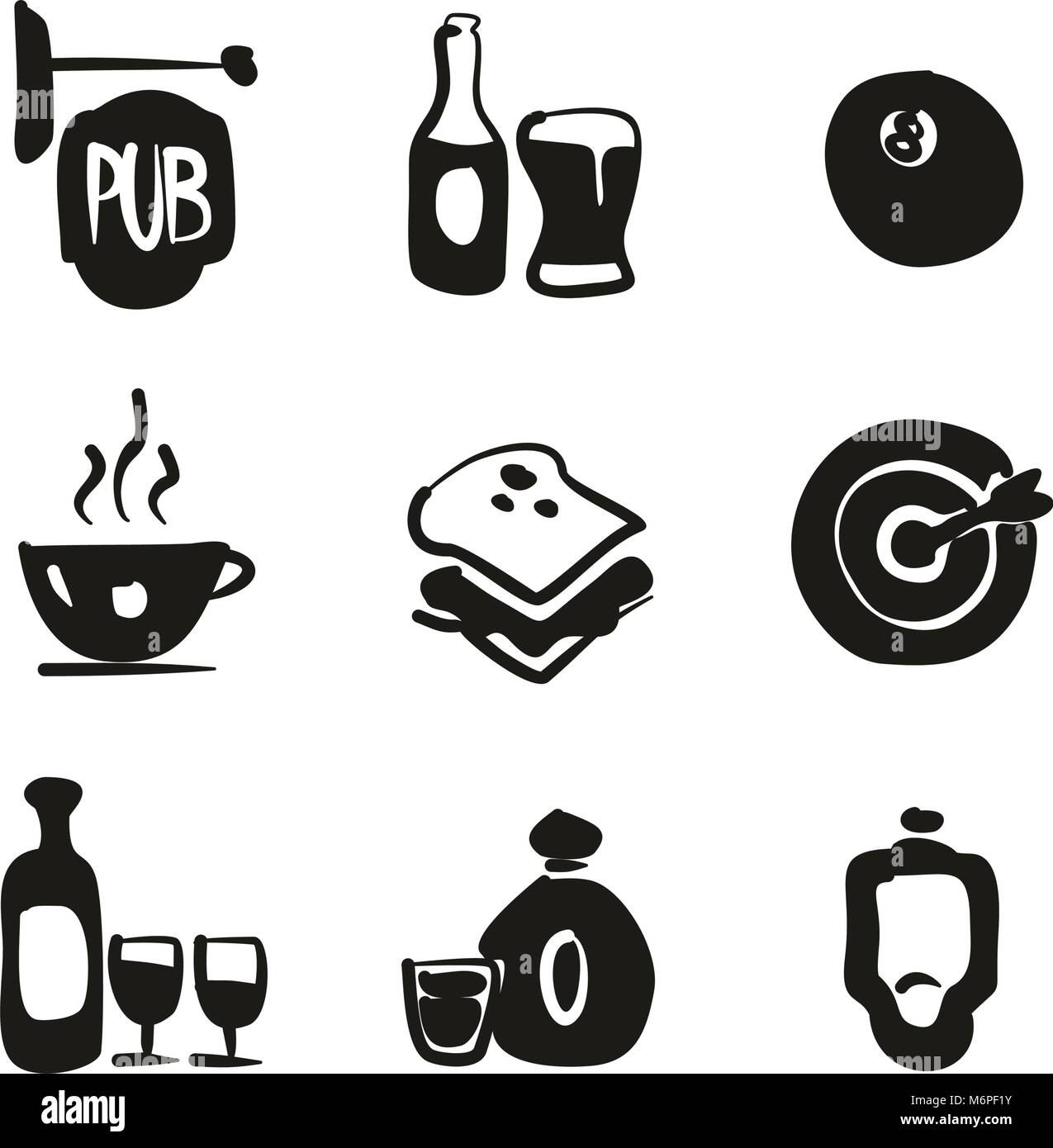 Pub Icons Freehand Fill Stock Vector Image & Art - Alamy