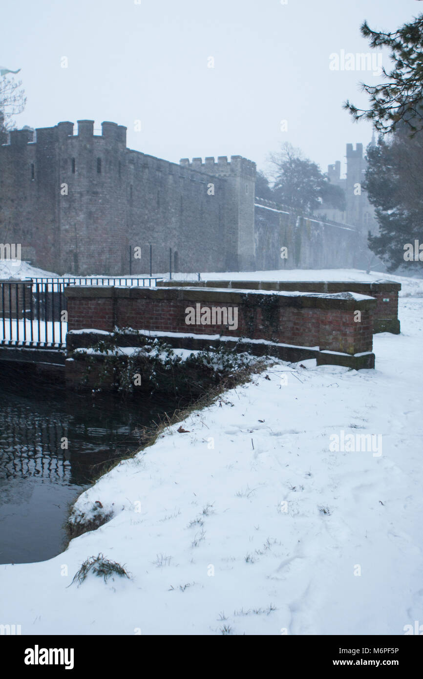 Cardiff, Wales in snow during storm Emma Feb 2018 Stock Photo - Alamy