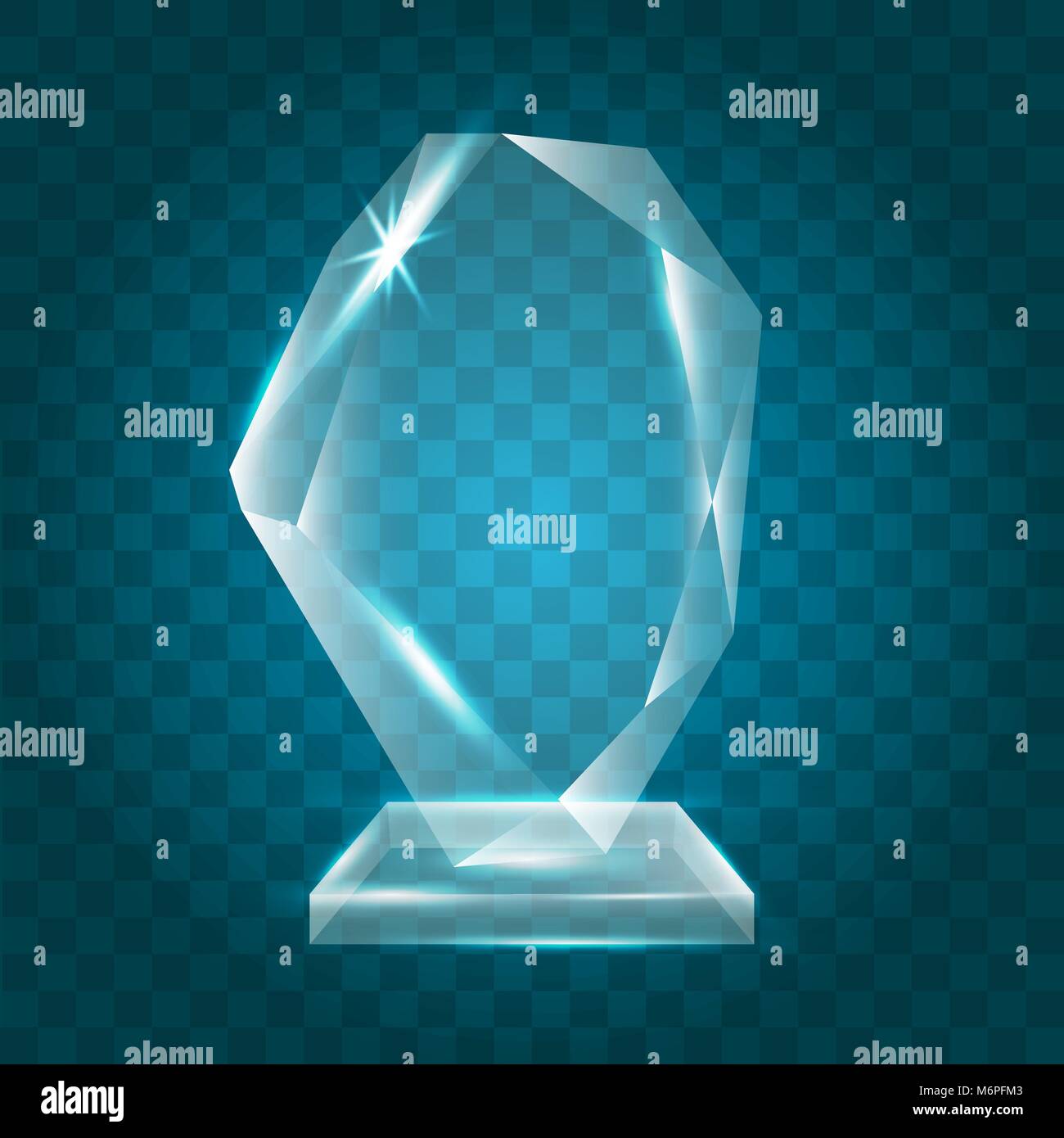 Transparent Shining Blank Vector Acrylic Crystal Glass Trophy Award ...