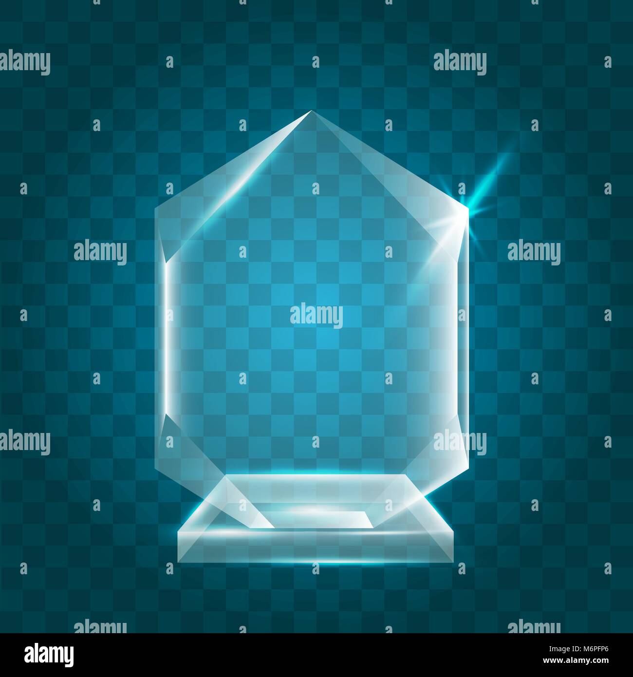 Transparent Shining Blank Vector Acrylic Crystal Glass Trophy Award ...