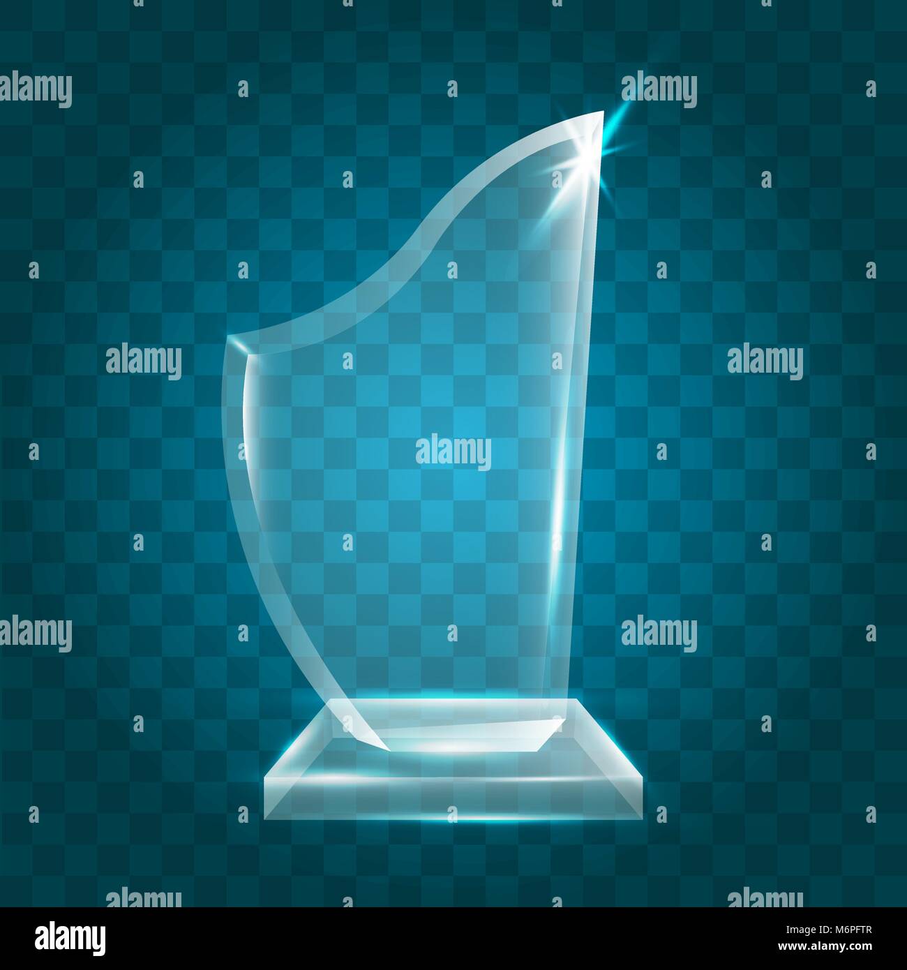 Transparent Shining Blank Vector Acrylic Crystal Glass Trophy Award ...