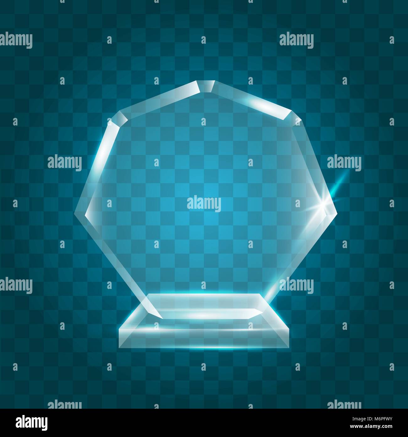 Transparent Shining Blank Vector Acrylic Crystal Glass Trophy Award ...