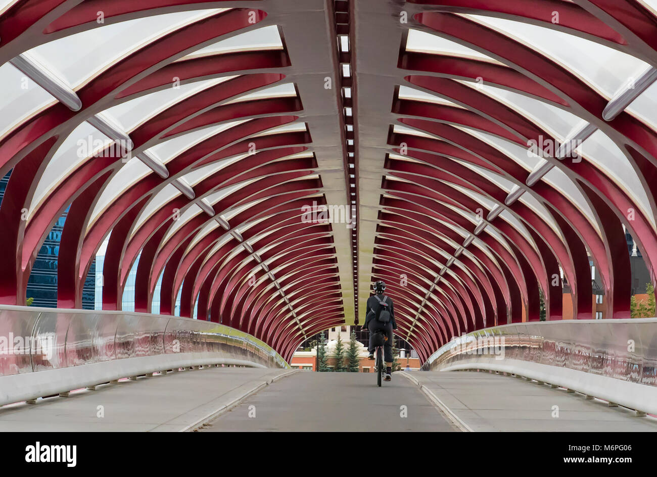 Santiago calatrava design pedestrian bridge crossing hi-res stock ...