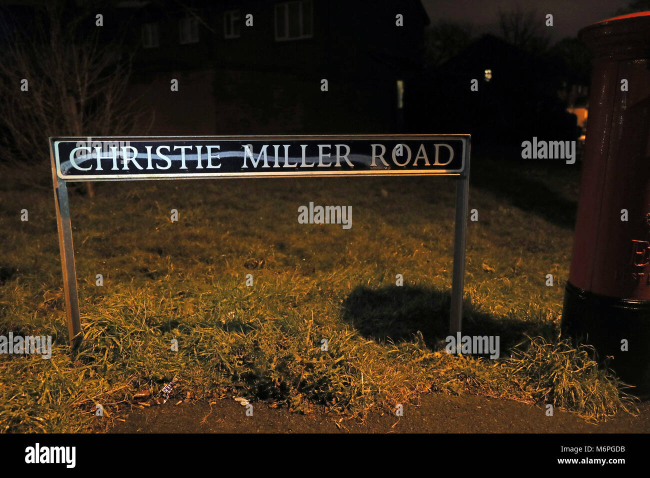 A street sign for Christie Miller Road in Salisbury, where Sergei ...