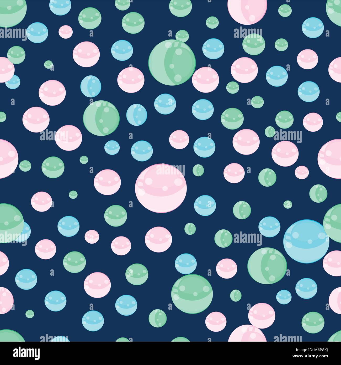 Cute seamless pattern with flying multicolored bubbles or 3d balls on ...