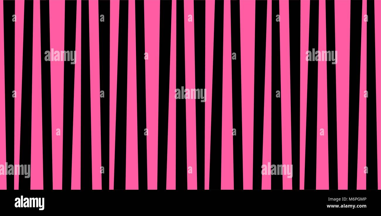 Cute pattern banner with pink and black vertical stripes. Vintage retro ...