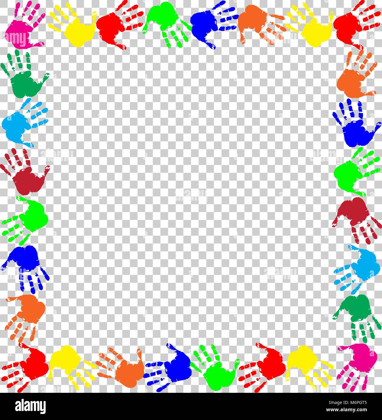 Bright rainbow frame with empty copy space for text or image and ...