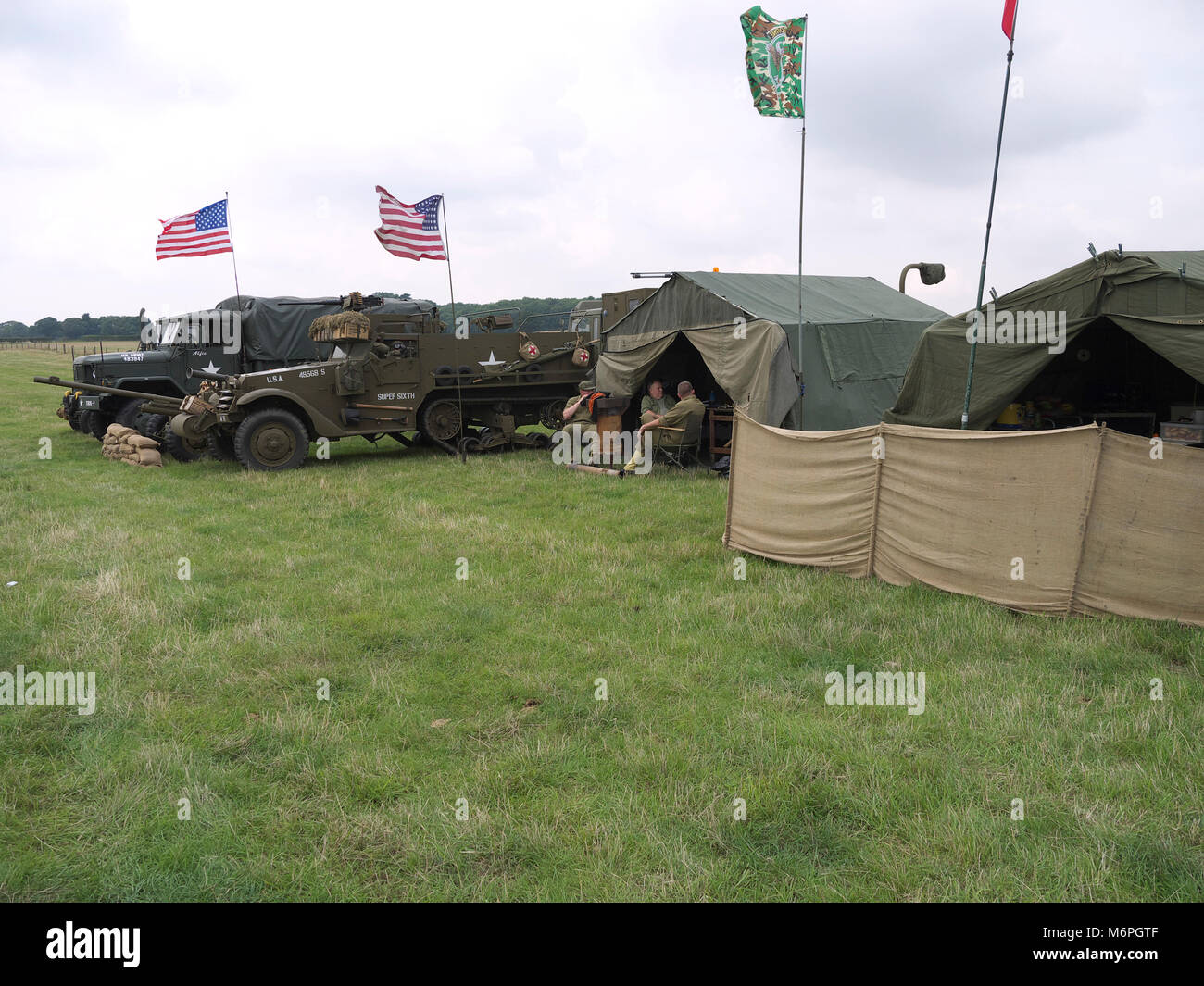 Re-enactors portraying an U.S. army encampment at Rauceby war weekend ...