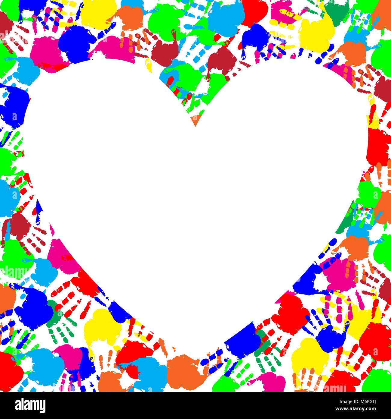 Hand Print Border Clip Art