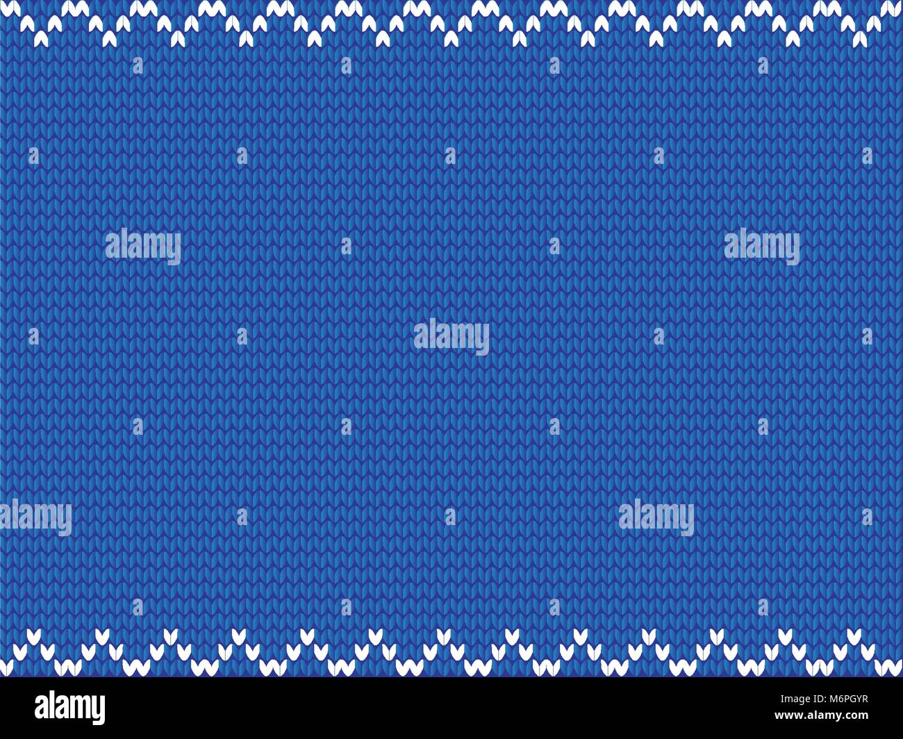 Navy blue knitted background with white zig zag frame and space for ...