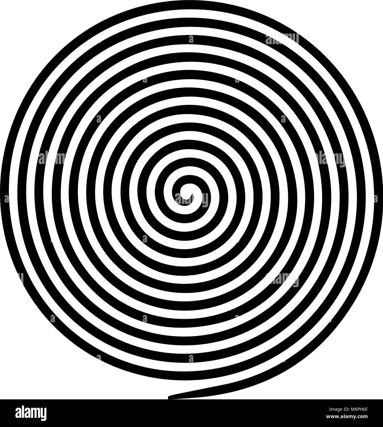 Black white round abstract vortex hypnotic spiral. Vector illustration optical illusion helix ...