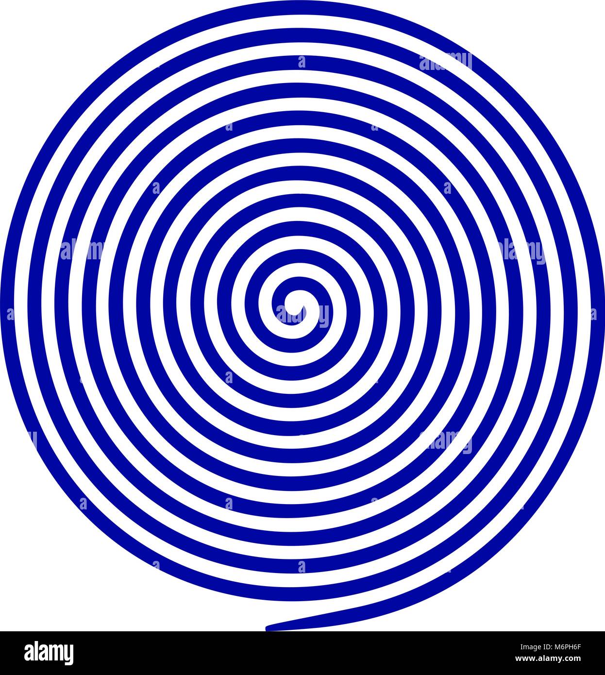 Blue and white round abstract vortex hypnotic spiral. Vector ...