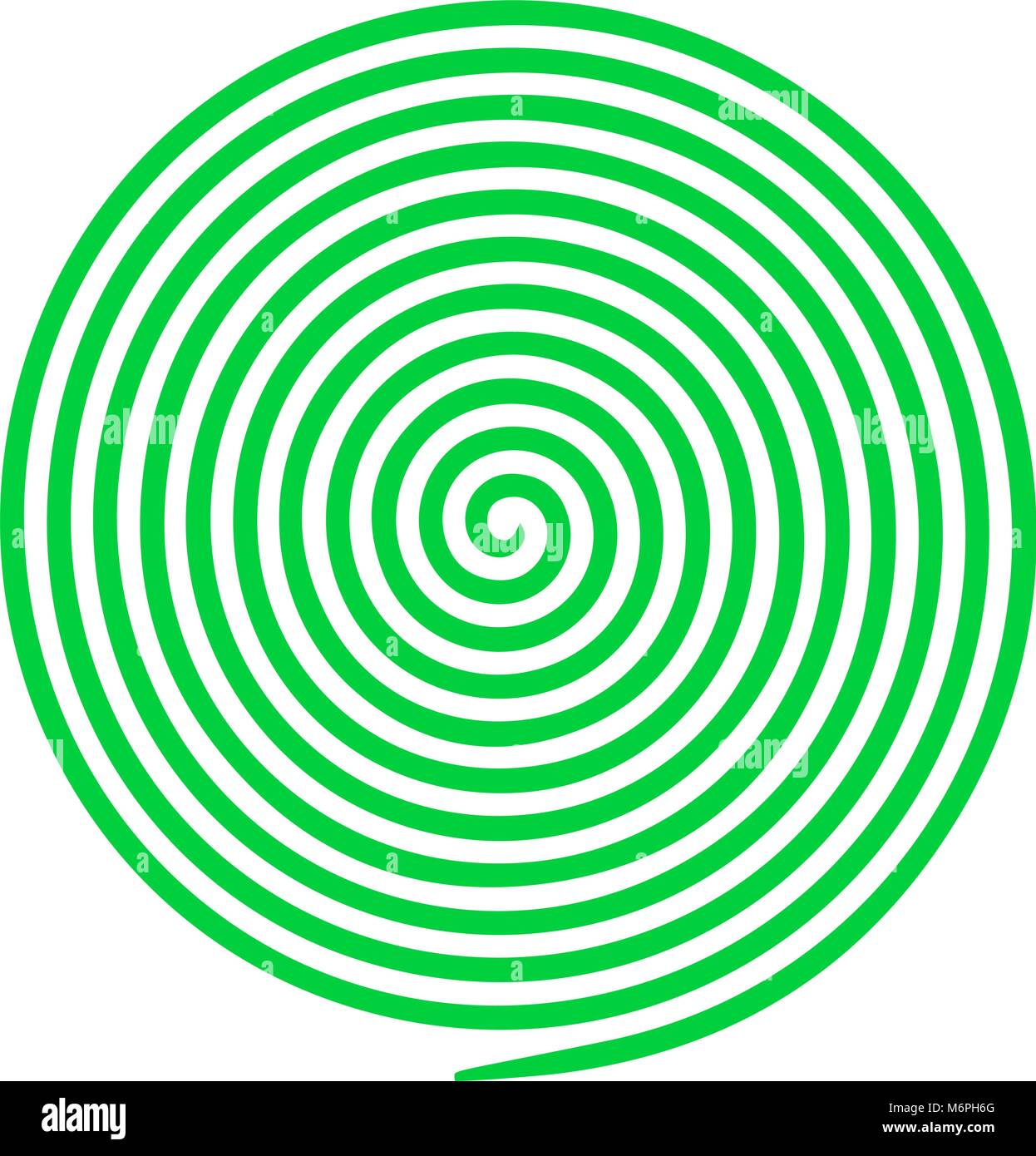 Green and white round abstract vortex hypnotic spiral. Vector ...