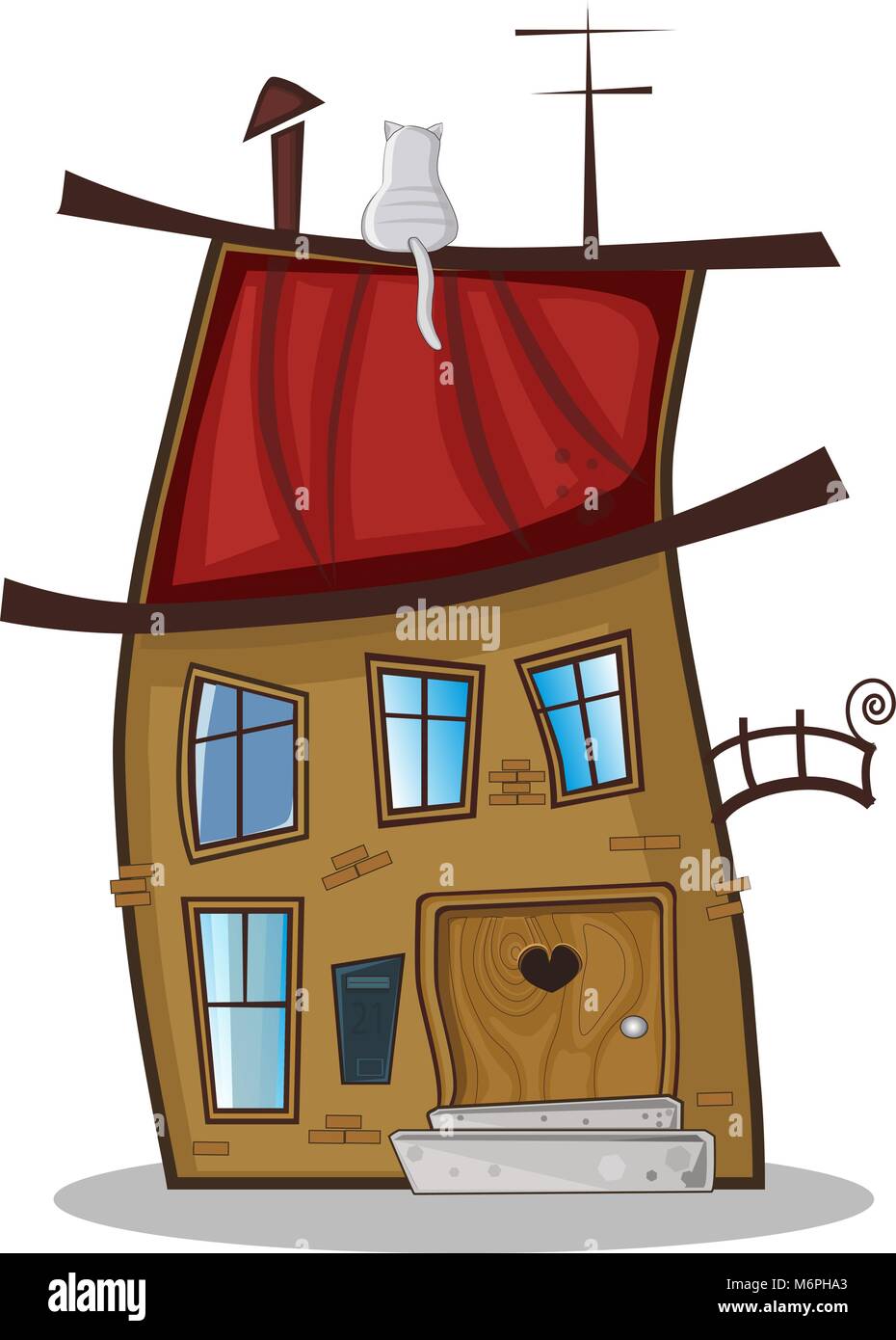 Funny house building cartoon character hi-res stock photography and ...