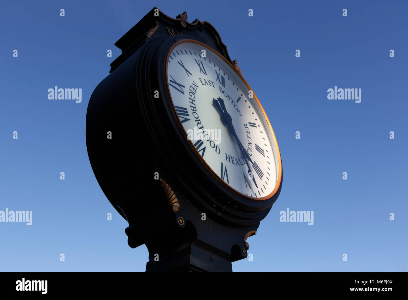 Public Clock, Maverick Square, East Boston, Massachusetts Stock Photo ...