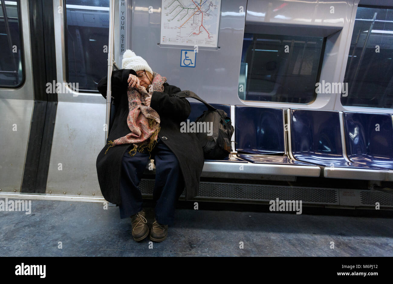 People passengers riding subway, Blue Line, Boston Massachusetts Stock ...