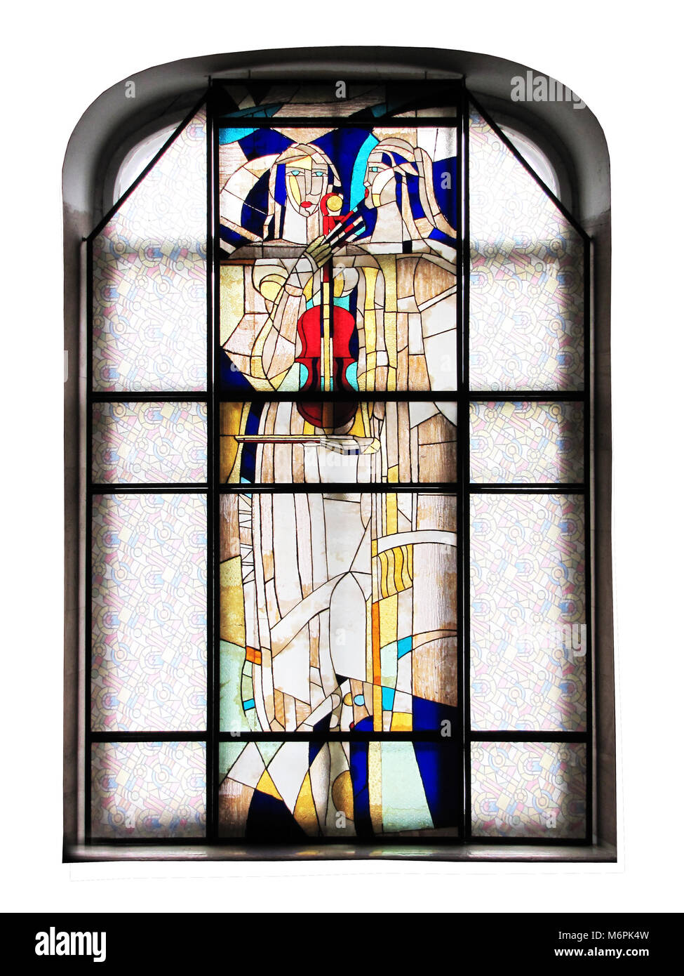 windows lined with mosaics in the old building Stock Photo - Alamy