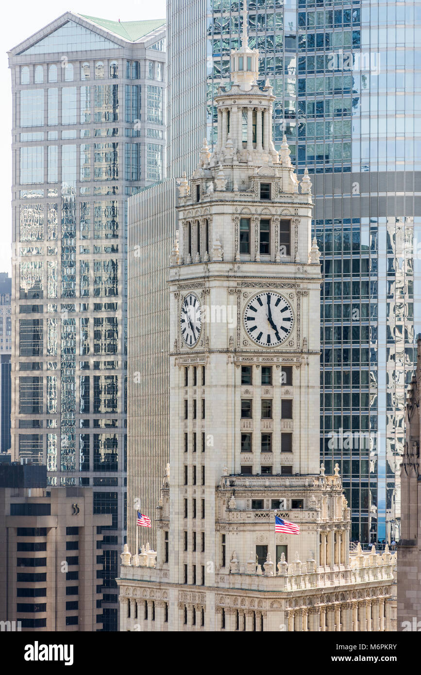 Wrigley building chicago aerial hi-res stock photography and images - Alamy