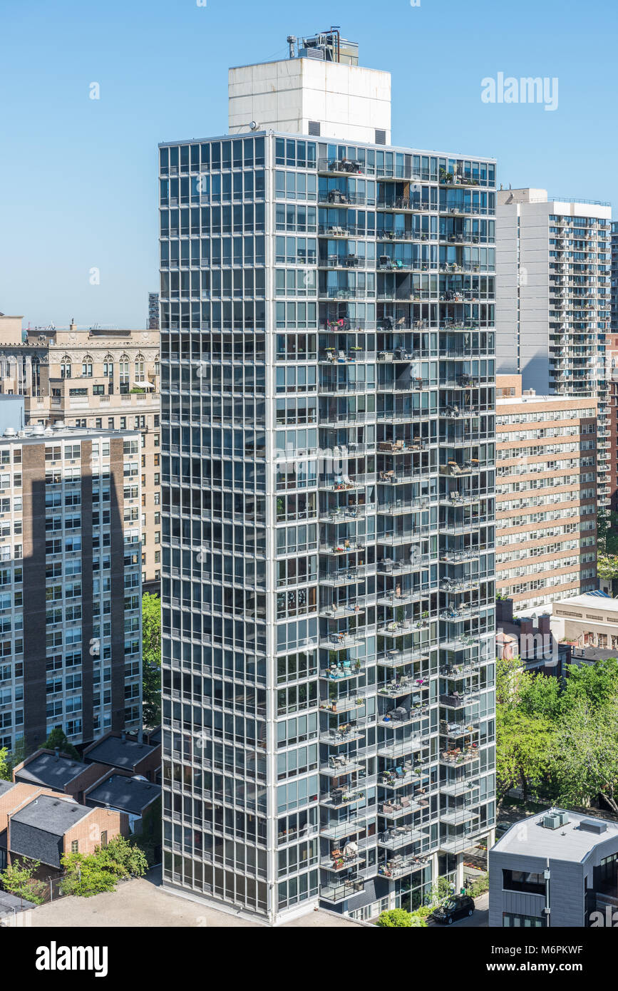 Aerial view of high rise condominiums in the Lakeview neighborhood ...