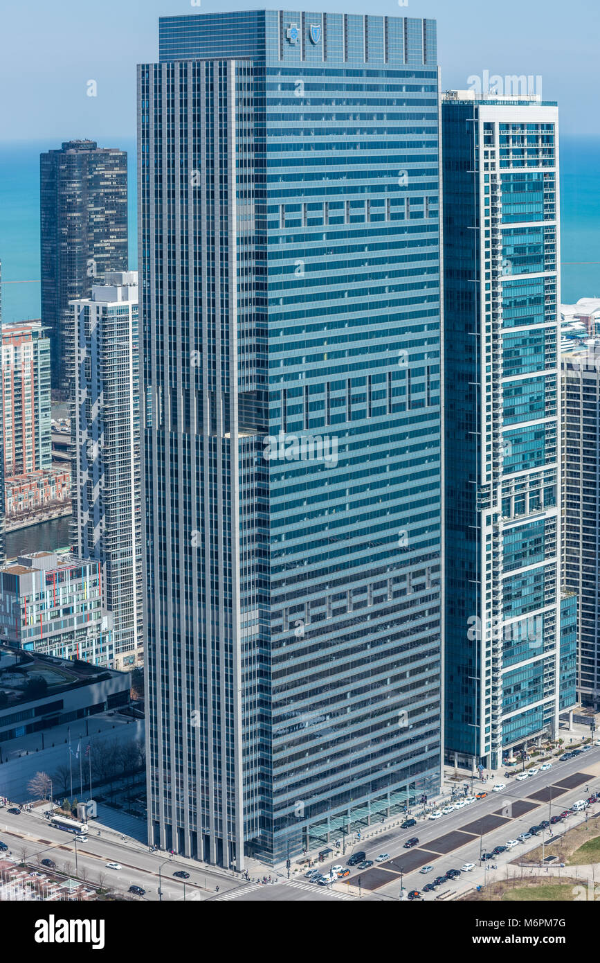 Blue Cross Blue Shield Tower, designed by Lohan Associates and Goettsch ...