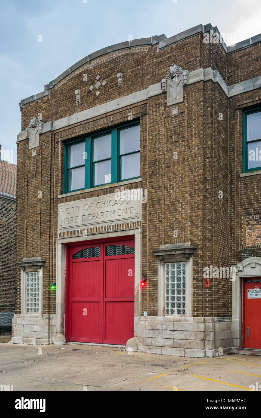 Vintage fire station in the Marquette Park neighborhood Stock Photo - Alamy